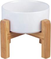 China Wood Stand Adjustable Solid Wood Pet Cat Dog Food Bowl Pet Feeders with NO Time Setting for sale