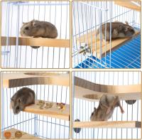 China Wooden Platform for Hamster Cage L-Shaped Round Hole 5Pcs Pedal Toys Customized Logo for sale