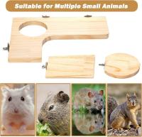 China Wooden Platform for Hamster Cage L-Shaped Round Hole 5Pcs Pedal Toys Customized Logo for sale