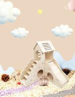 China Climbing Ladder and Slide Wooden Hide Hut for Other Small Animals House for sale