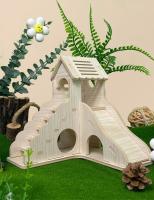 China Climbing Ladder and Slide Wooden Hide Hut for Other Small Animals House for sale