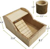 China Wooden Sand Bath Box with Climbing Ladder and House Design Chinchilla Bathtub Bo for sale