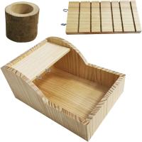 China Wooden Sand Bath Box with Climbing Ladder and House Design Chinchilla Bathtub Bo for sale