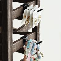 China Removable Metal Hooks Wooden Jewelry Display Rack for Earring Card Display Holder Stand for sale