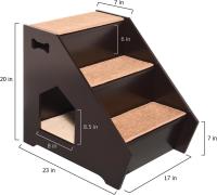 China Wooden Pet Stairs w 3 Nonslip Steps and Built-in House Perfect for Dogs Cats Short Pets for sale