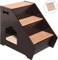 China Wooden Pet Stairs w 3 Nonslip Steps and Built-in House Perfect for Dogs Cats Short Pets for sale
