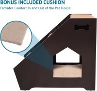 China Wooden Pet Stairs w 3 Nonslip Steps and Built-in House Perfect for Dogs Cats Short Pets for sale