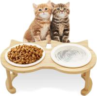 China Adjustable Wood Pet Food Bowl Stand for Not Applicable Power Source and Pet Feeders for sale