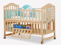 China Gift Craft Industrial Solid Wood Kids Cribs Convertible Toddler Sleeping Bed Swing Rocking for sale