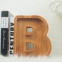 China Wooden Alphabet Acrylic Letter Money Box Printing burned Large Letter Piggy Banks For Kids for sale