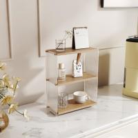 China Metal and Wooden 3 Tier Standing Vanity Shelf Countertop Bathroom Storage for Bedroom for sale