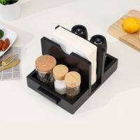 China 2024 Design American Style Wooden Napkin Holder for Table to Store Salt and Pepper Shakers for sale