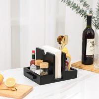 China 2024 Design American Style Wooden Napkin Holder for Table to Store Salt and Pepper Shakers for sale