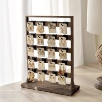China Home Theme Earring Card Display Holder Stand with Wooden Jewelry Display Rack and Hooks for sale