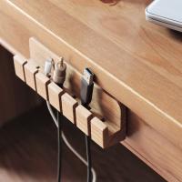China Silk-Screen Printed Wooden Cable and Charger Organizer for Square Table Charger Holder for sale