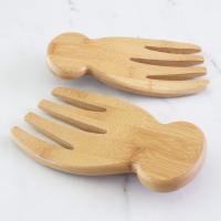 China Set of 2 Bamboo Wood Salad Hands Perfect for Tossing and Serving Salad Pasta and More for sale