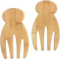 China Set of 2 Bamboo Wood Salad Hands Perfect for Tossing and Serving Salad Pasta and More for sale