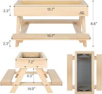 China Handmade Chickenic Table Wooden Picnic Table for Pet Bowls Feeders and Small Animals for sale