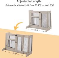China High Quantity Wooden Free Standing Dog Gate with Cat Door Mesh and Customized Logo for sale
