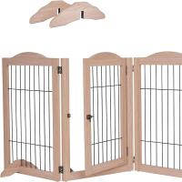 China Sustainable Wooden Dog Gate with Walk Through Door High Quantity and Foldable Design for sale