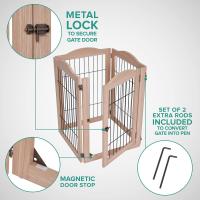 China Sustainable Wooden Dog Gate with Walk Through Door High Quantity and Foldable Design for sale
