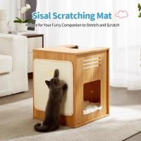 China Pet Furniture Item Type Large Cat House with Scratch Pad and Adjustable Baffle for sale