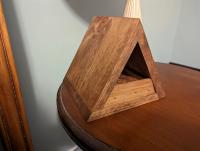 China Square Mini Wooden Box Book Holder for Bed Room Wooden Triangle Book Rest Night Stand for sale