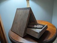 China Square Mini Wooden Box Book Holder for Bed Room Wooden Triangle Book Rest Night Stand for sale