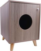 China Concealed Cat Litter Box Nightstand Furniture with Custom Button Closure Wood Table for sale