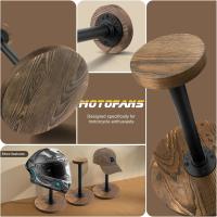 China Tabletop Helmet Display Stand with Unfinished Birch Wood Color and Industrial Style for sale