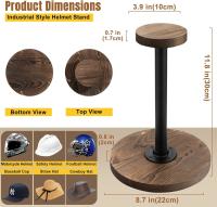 China Tabletop Helmet Display Stand with Unfinished Birch Wood Color and Industrial Style for sale