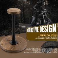 China Tabletop Helmet Display Stand with Unfinished Birch Wood Color and Industrial Style for sale
