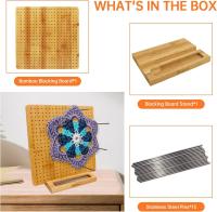 China Handcrafted Knitting Blocking Mat Bamboo Board with Pegs Mini Wooden Box Pill Storage for sale