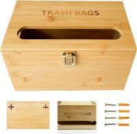 China Classification Non-folding Rack Bamboo Bag Dispenser for Trash Bags Wall Mounted for sale