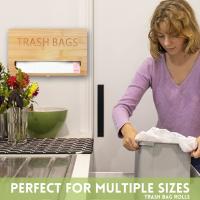 China Classification Non-folding Rack Bamboo Bag Dispenser for Trash Bags Wall Mounted for sale