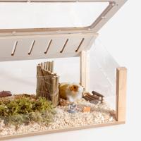 China Watchbox Custom Hamster Hideout Wood Pet Furniture Playhouse Solid Pattern for Small Pets for sale