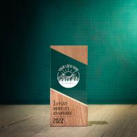 China Modern Plaque Wood Running Unique Design Personalised Wooden Acrylic RISE Trophy Award for sale
