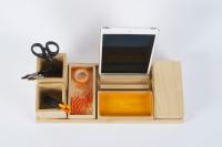 China Custom Wood Desktop Accessories Set Perfect Gift for Men's Office Organization for sale
