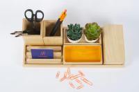 China Custom Wood Desktop Accessories Set Perfect Gift for Men's Office Organization for sale