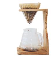 China Space-Saving and Functional Olive Wood Coffee Dripper Stand for Handmade Brewing for sale