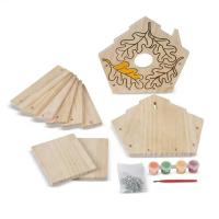 China Customized Logo Acceptable Wooden Bird Feeder for Feeding Wild Birds in Decorative Paint for sale