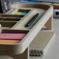 China Office Desk Organizer with Pencil Case and Customized Logo Wood Caddy Phone Stand for sale