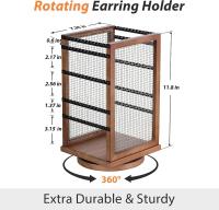 China 120 Pairs of Earrings Rotating Carousel Durable Metal and Wood Earring Tree Organizer for sale
