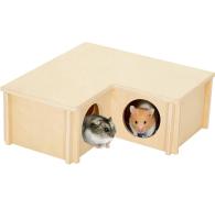 China Household Wooden Hamster House Multi-Chamber Hideout for Exploring Toys and More for sale