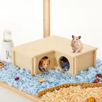 China Household Wooden Hamster House Multi-Chamber Hideout for Exploring Toys and More for sale