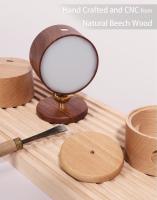 China Wall Lamps LED 360 Rotation Dimming Rechargeable Cordless Battery Operated Wooden Sconce for sale