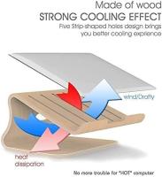 China Wooden Laptop Stand for MacBook Y Mail Packing Burned Printing Ventilated Bracket Dock for sale