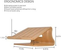 China Wooden Laptop Stand for MacBook Y Mail Packing Burned Printing Ventilated Bracket Dock for sale