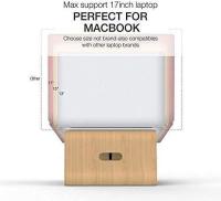 China Wooden Laptop Stand for MacBook Y Mail Packing Burned Printing Ventilated Bracket Dock for sale