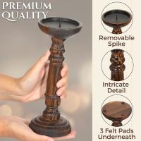 China Home Decoration Handmade Wooden Candle Stand Set for Wedding Party Handcrafted Design for sale
